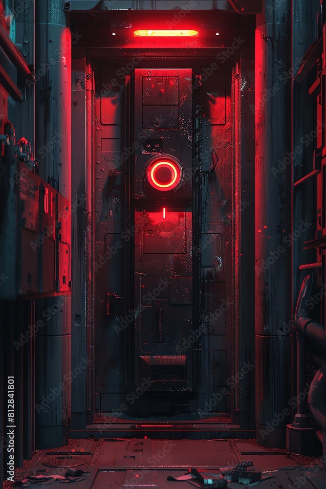 Ilustração Danger response system front view system alerting to ...