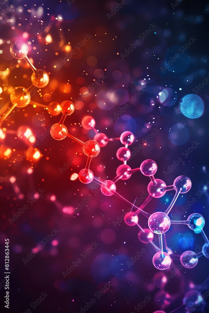 An Abstract science background with atoms and molecules, illustration ...