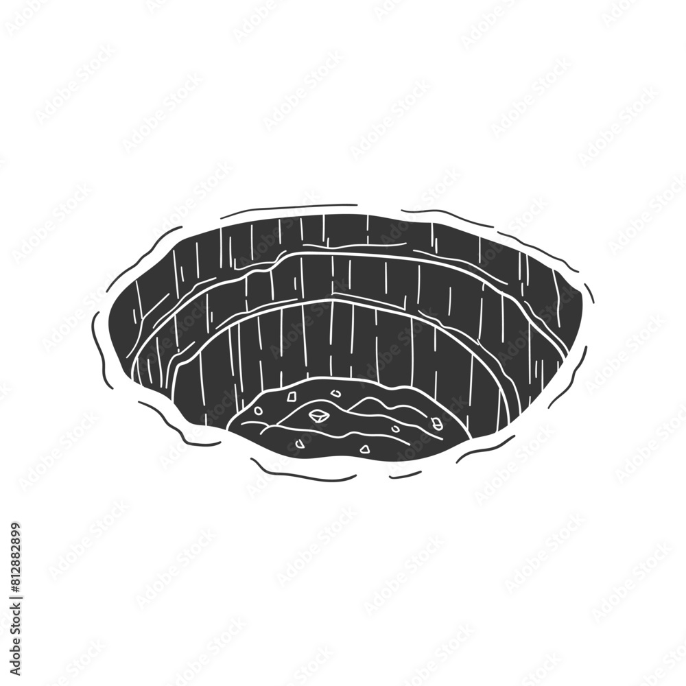 Land Subsidence Icon Silhouette Illustration. Geology Vector Graphic ...