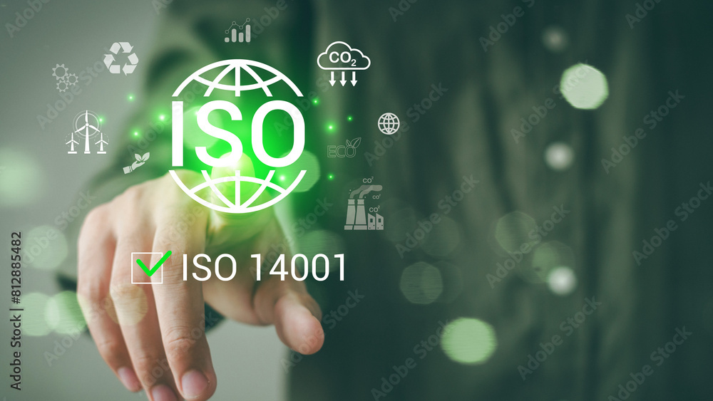 ISO 14001 concept. ISO standards quality control 14001 certified for ...