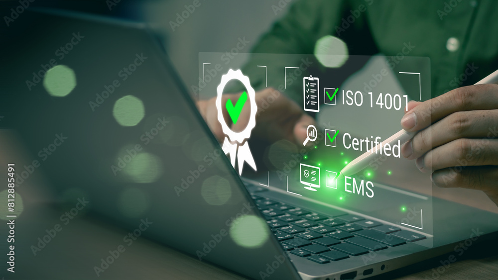 ISO 14001 concept. ISO standards quality control 14001 certified for ...