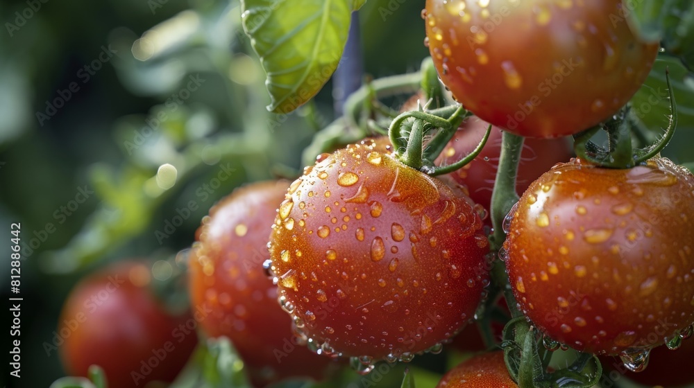 Hydroponic tomatoes are grown in a nutrient-rich water solution instead ...
