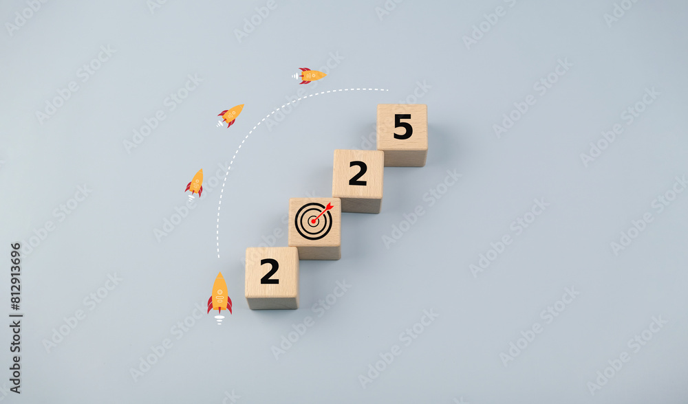 Business 2025 New Year Vision Start Goal Plan Startup Calendar economic ...