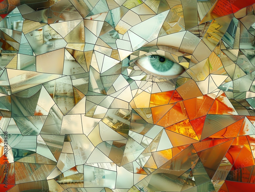 Design a photorealistic CG 3D rendering reflecting the Cubist movement ...