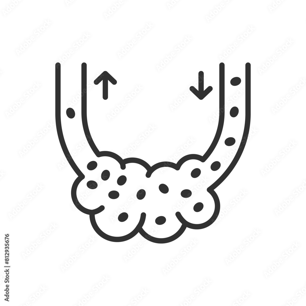Enlargement of veins, linear icon, obstruction of blood flow, blood ...
