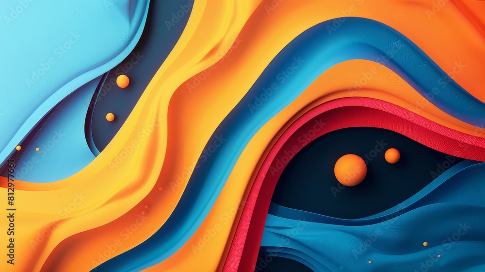 Nanofibers flat design top view textile innovation theme animation Split-complementary color ...