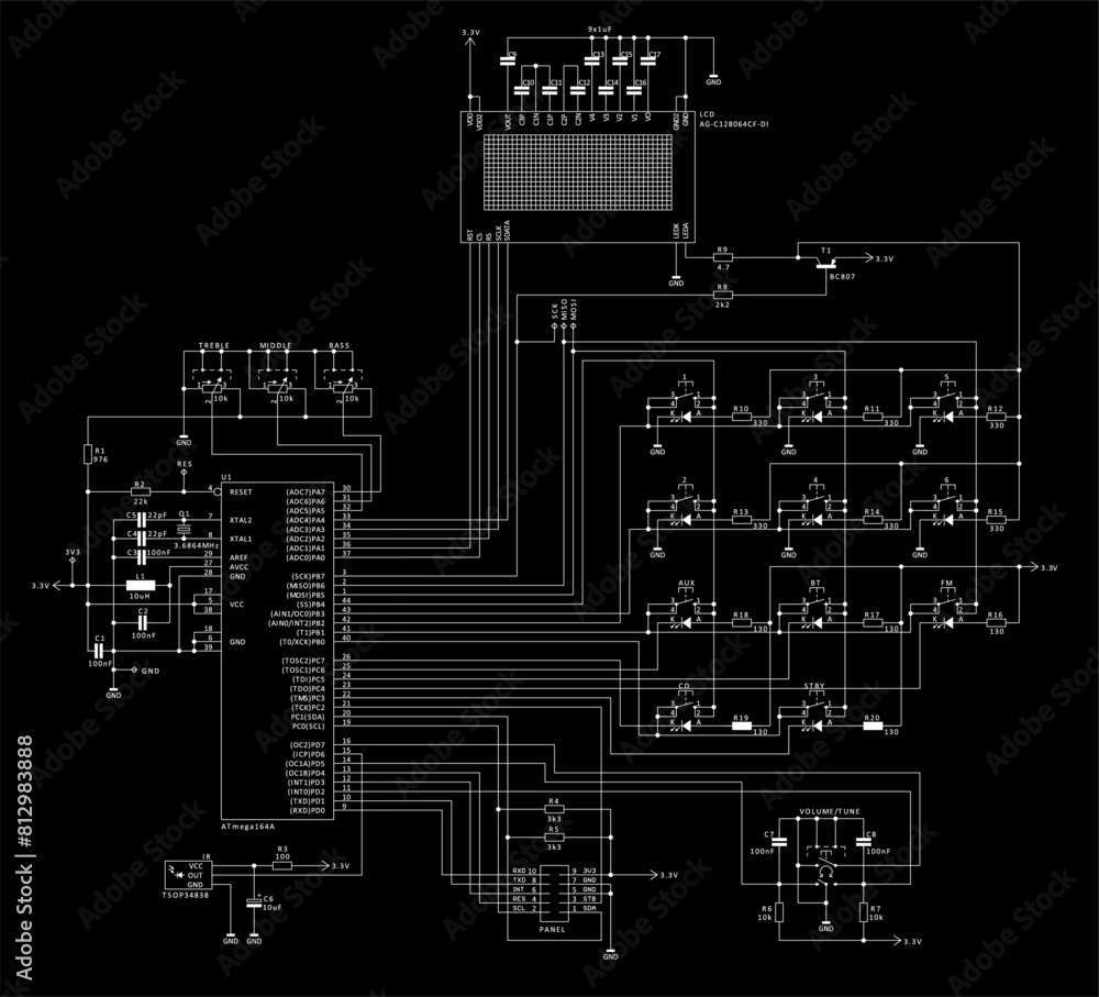 Schematic diagram of electronic device. Vector drawing electrical ...