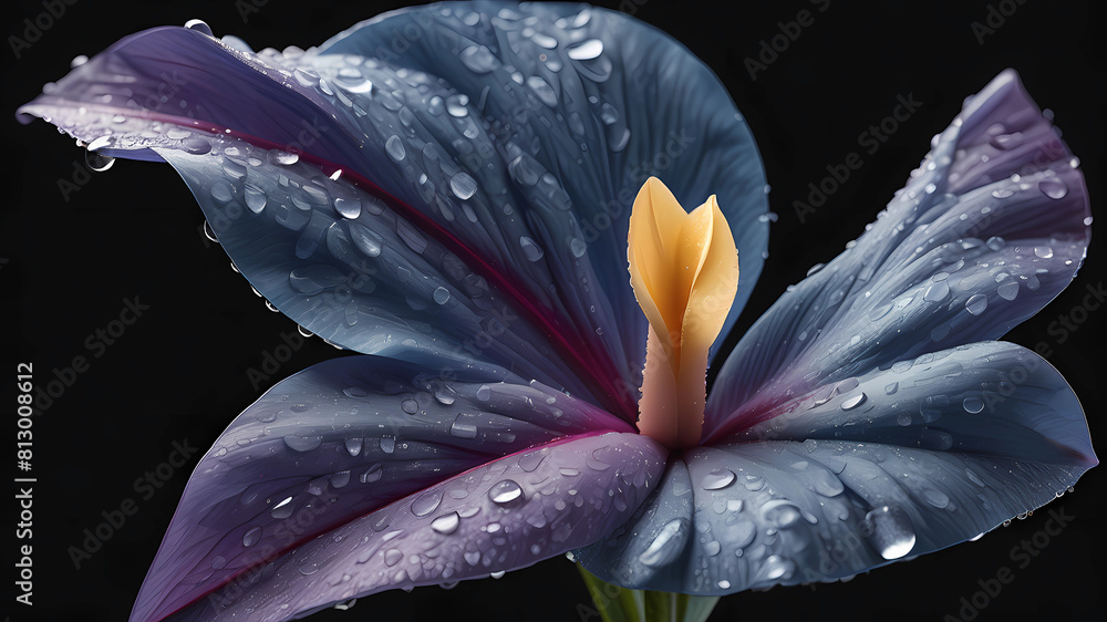 Photorealistic image of a single Vinca flower petal shaped like a ...
