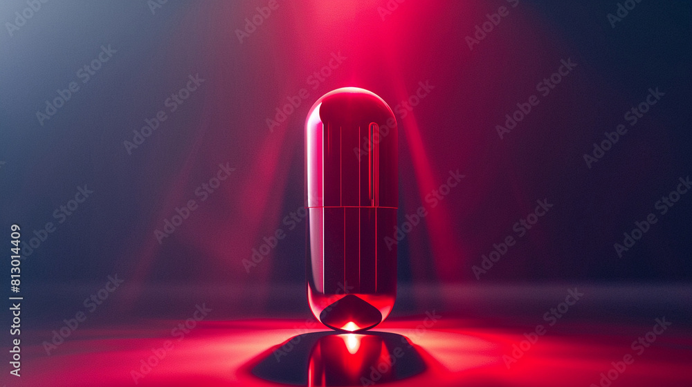 Stock-Illustration „Gleaming pharmaceutical capsule in a spotlight's ...