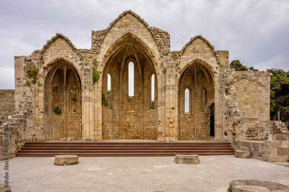 Rhodes Island, Greece, a symbol of Rhodes, of the famous Knights Grand ...