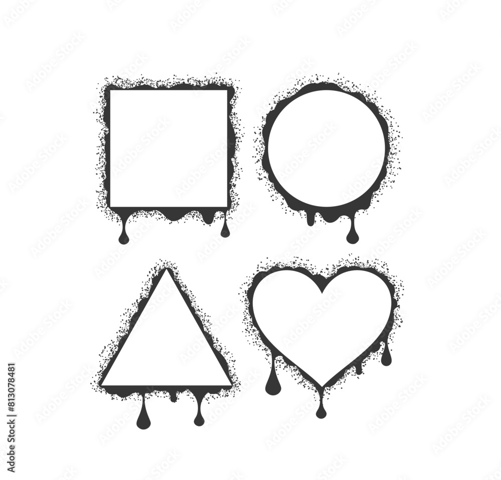 Vector Set Of Graffiti-style Frames Featuring Square, Circle ...