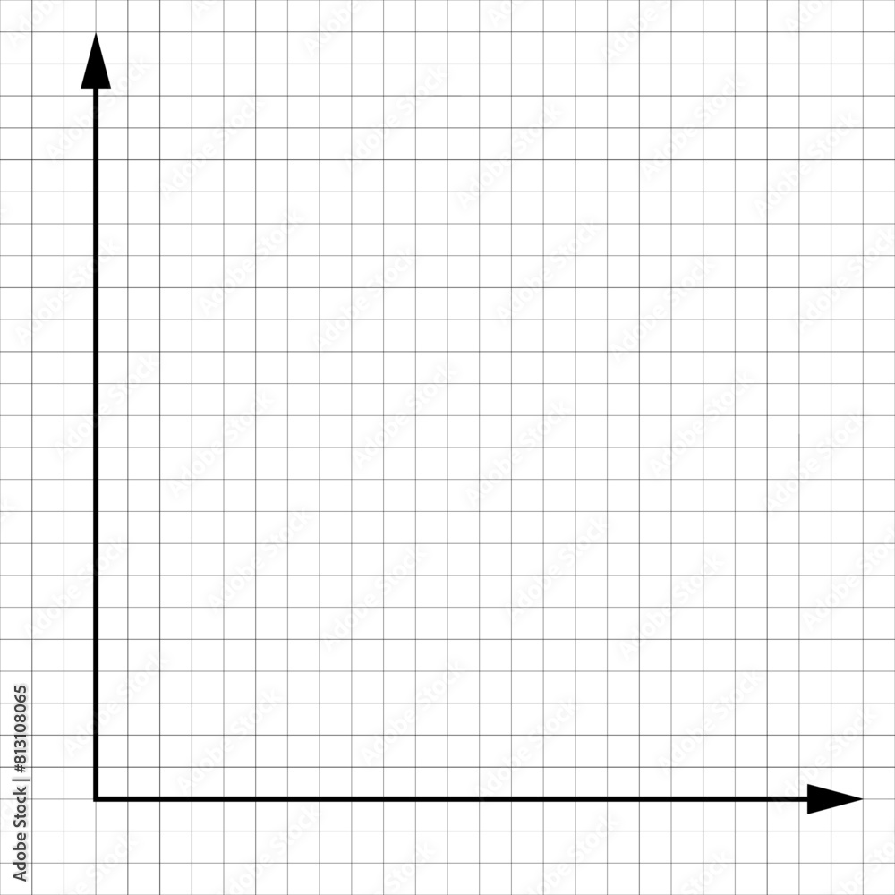 Blank cartesian coordinate system in two dimensions. Math scale ...