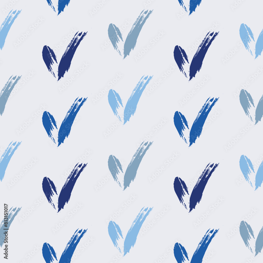 Seamless check mark outline flat pattern on a gentle background ...