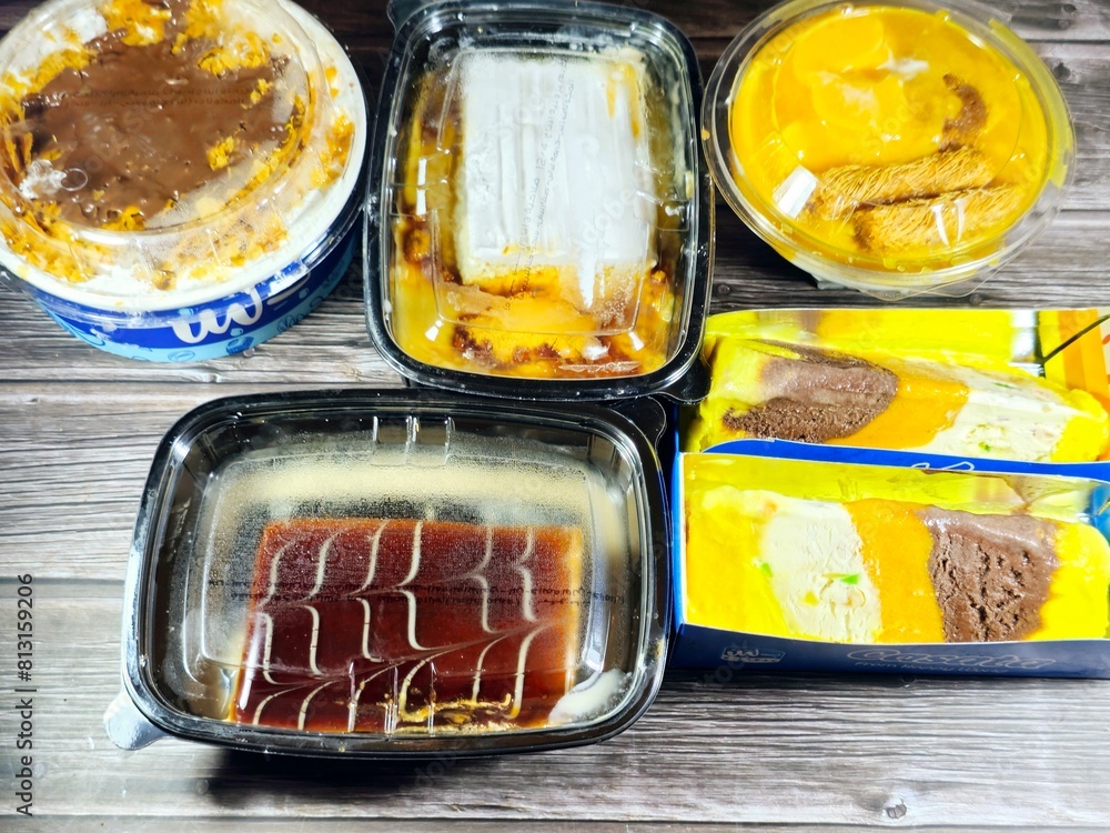 Photo Stock Cairo, Egypt, April 16 2024: Assorted desserts and Ice ...