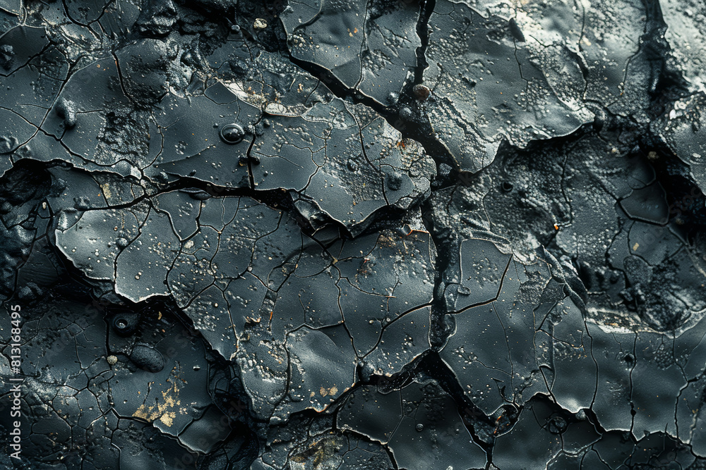 The bumpy, pockmarked texture of volcanic rock, formed by ancient ...