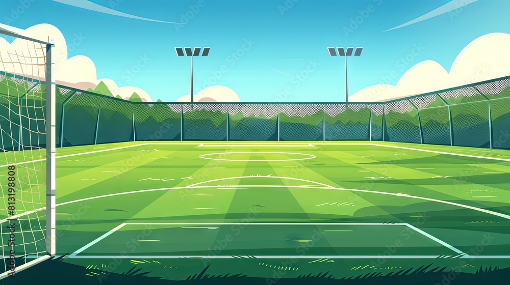 Soccer football field stadium concept drawing painting art wallpaper ...