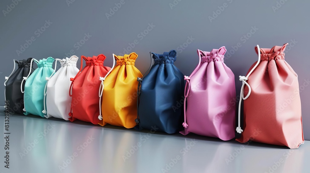 stylish drawstring bags and backpacks in various colors and materials ...