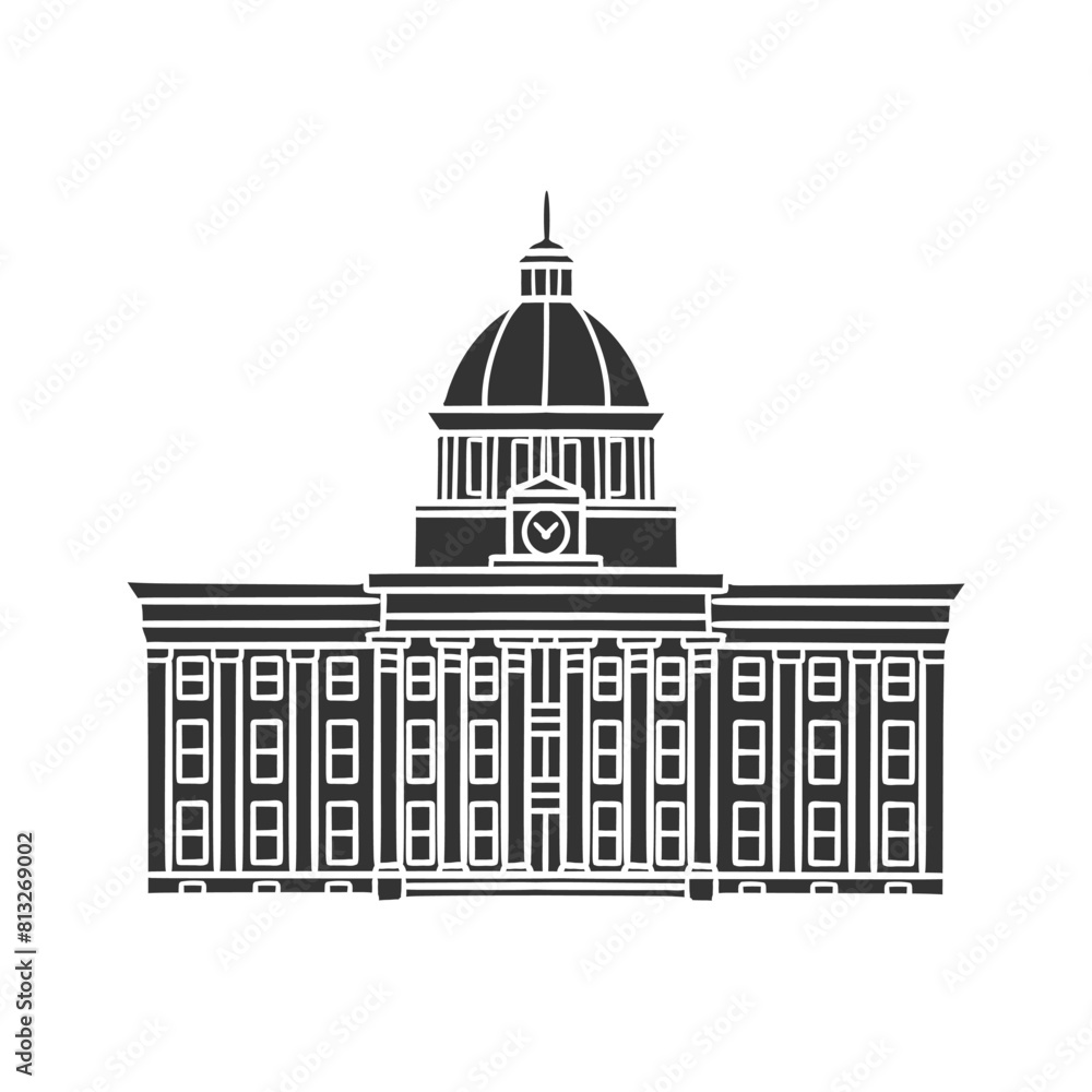 Alabama Icon Silhouette Illustration. State Capitol Vector Graphic ...