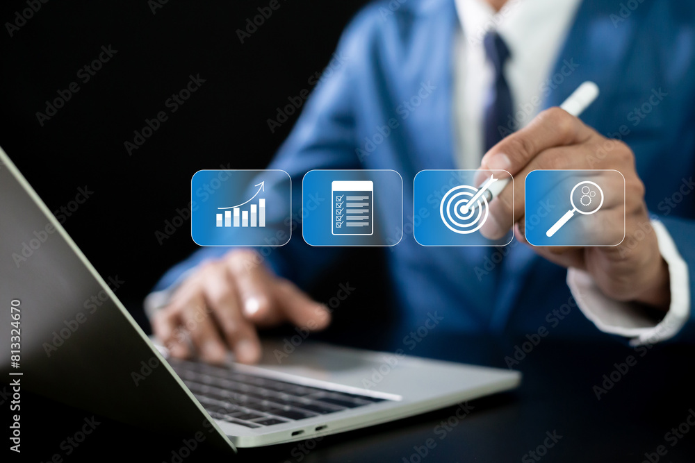 ภาพถ่าย Stock action plan concept Business and marketing, objectives ...