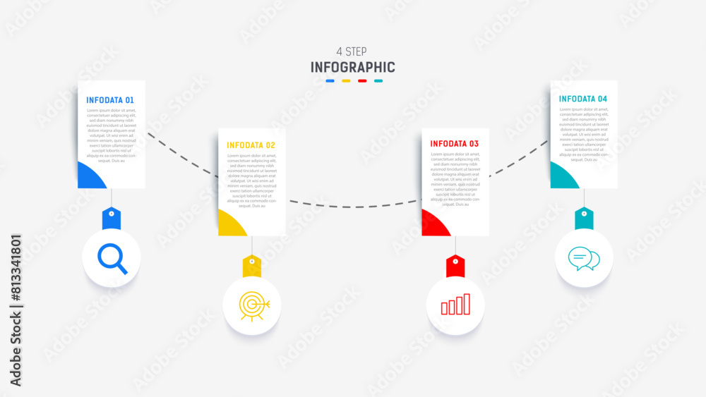 Four Step Infographic element design Vector template for presentation ...