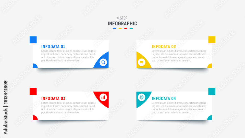 Four Step Infographic element design Vector template for presentation ...