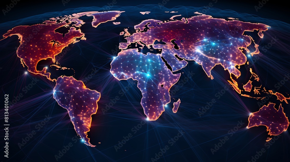 Content delivery networks CDNs A global map illustrating the nodes of a ...