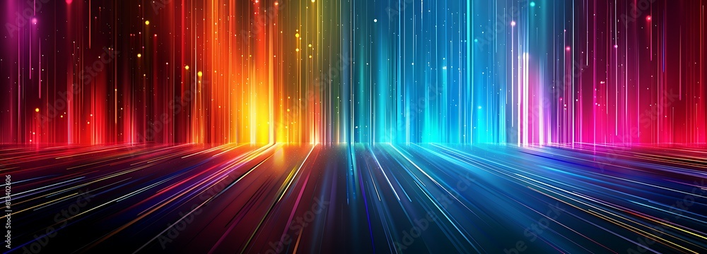 Motion gradient light rays banner cover background, vertical line ...