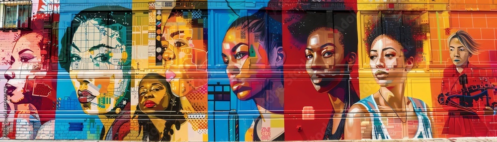 A collaborative mural created by LGBTQ artists and allies, featuring ...