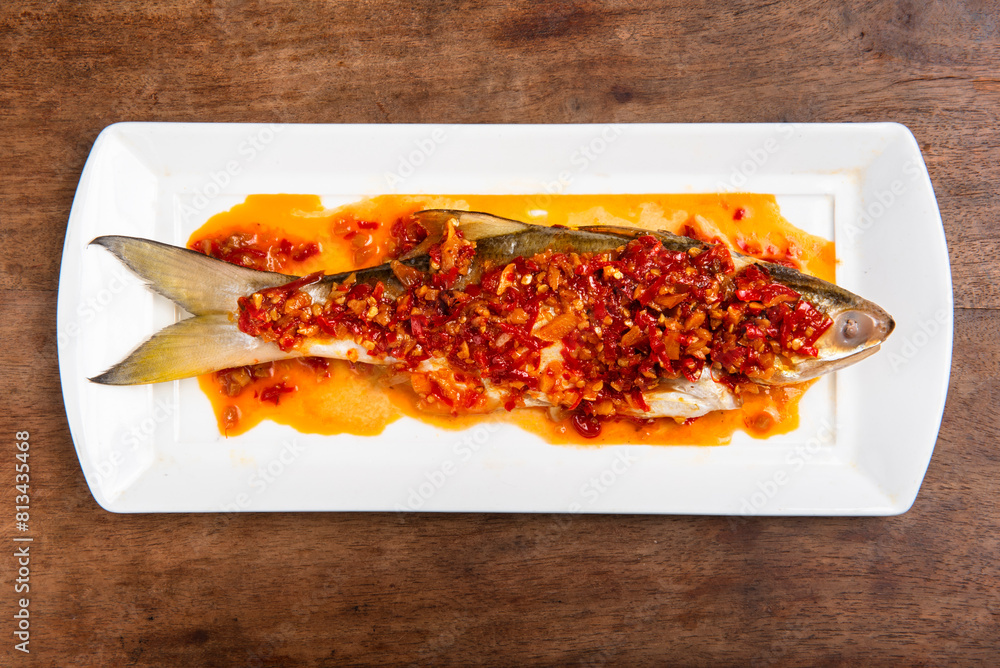 Chop bell pepper fish, Steamed fourfinger threadfin fish with chilli ...