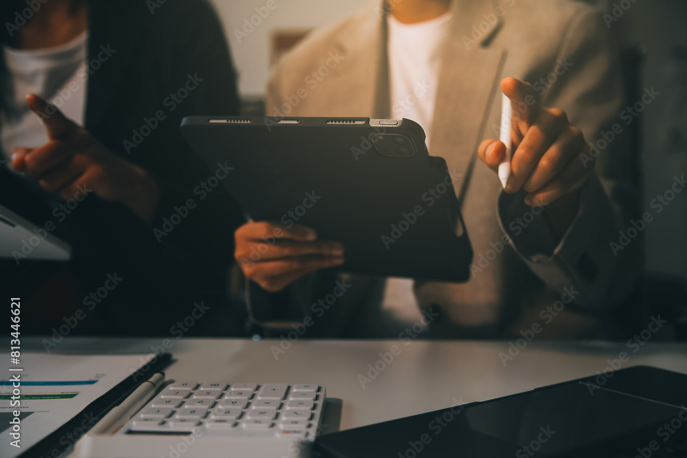 .Team of business people working together in the meeting room office ...