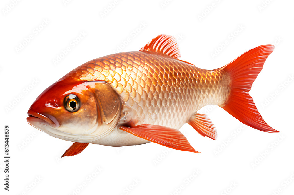 Orange or silver color Carp lives in river isolated on cut out PNG or ...