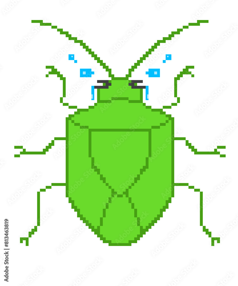 pixel art crying stink bug Stock Illustration | Adobe Stock