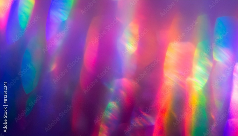 Abstract background with holographic rainbow flare. Blurred rainbow ...