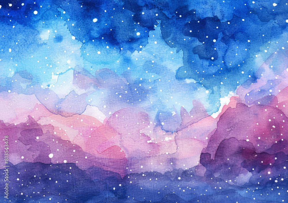 fantasy dreamy night sky with starry night and nebula cosmic galaxy ...