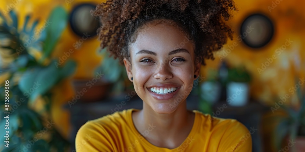 Confident happy dopamine girl with exaggerated expression, energetic ...