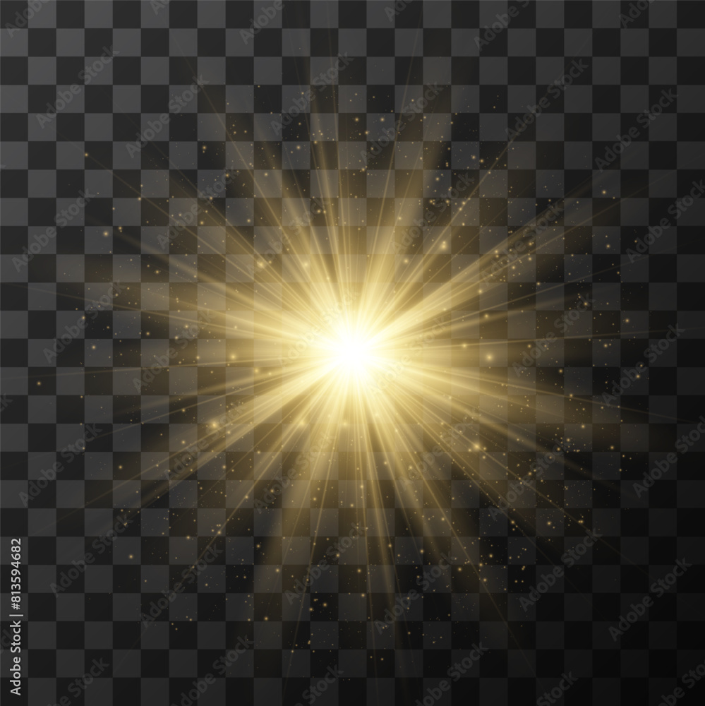 The sparkles sparkle with a special lighting effect. Sparkling magical ...