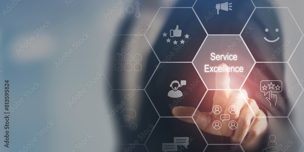 Service excellence, high quality service concept. Continuous ...