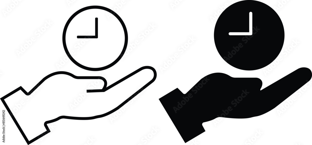 silhouette of a person Timers icon set on transparent background ...