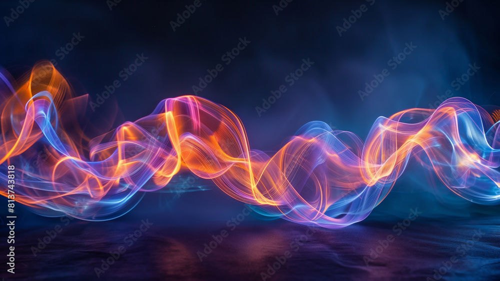 Vibrant Long Exposure Light Trails on Dark Background for Creative ...