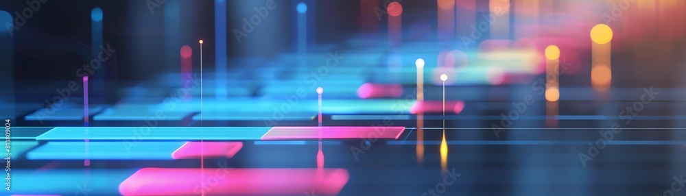 3D Gantt chart displaying the timeline and milestones of a project ...