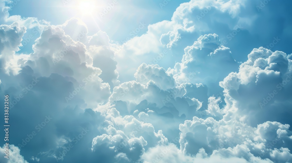 Capture the serene beauty of white clouds resembling cotton wisps ...