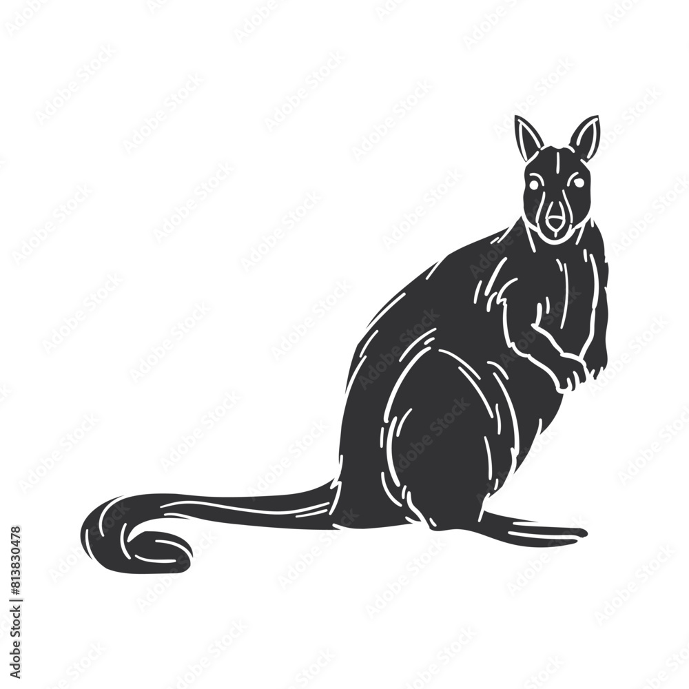 Wallaby Icon Silhouette Illustration. Australian Animals Vector Graphic Pictogram Symbol Clip ...
