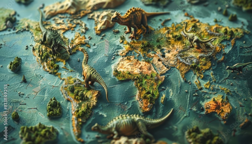 Represent a timelapse illustration of continental drift, showing how ...
