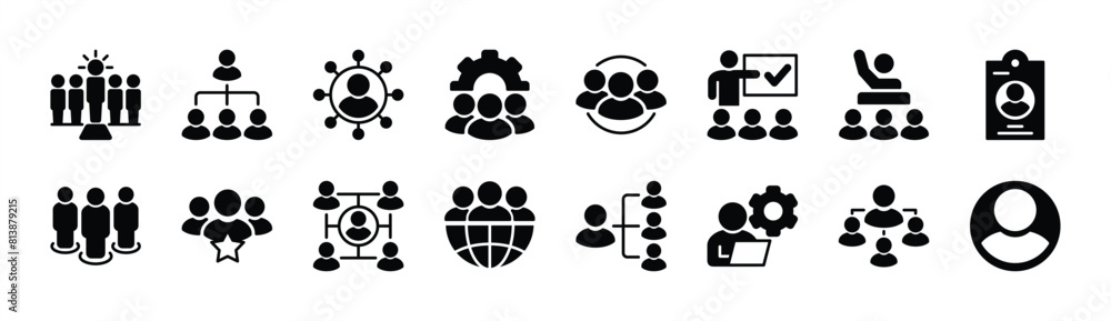 People icon set. Containing group, leader, businessman, staff, human ...