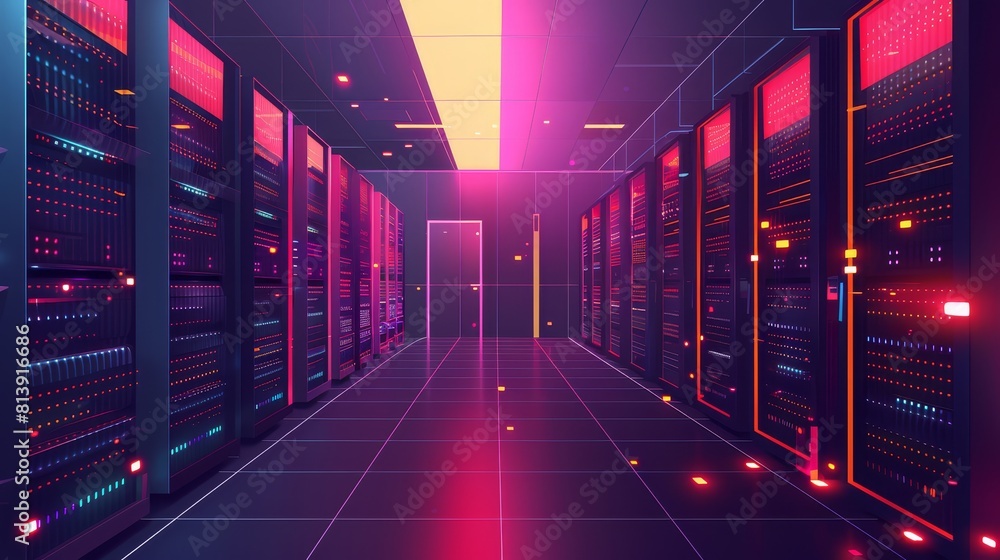 Virtual data center, Side view of a virtualized data center ...