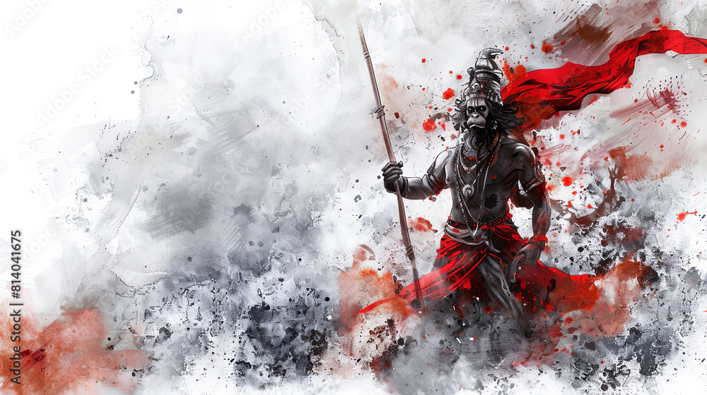 Hanuman artwork depicting loyalty and bravery in battle Stock ...