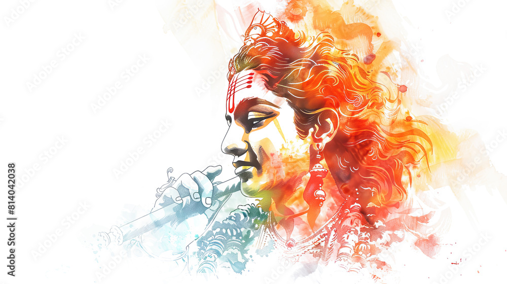 Beautiful digital painting of Lord lord Krishna with his powerful ...