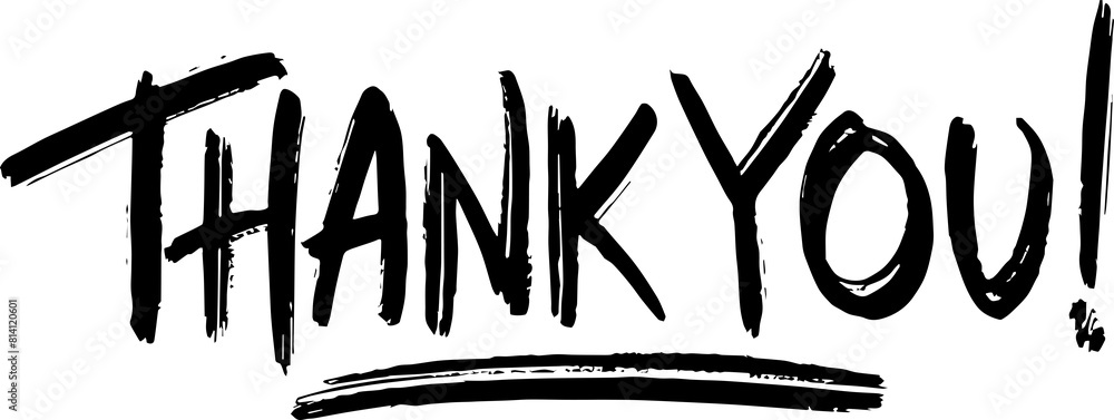 Thank You Underlined. Thanks Spray grunge font. Calligraphy script ...