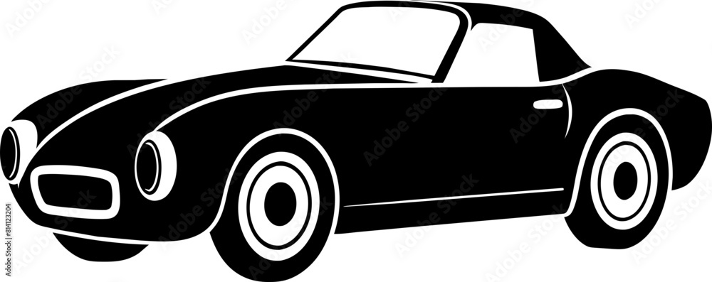 Roadster Classic Car Icon Blue Black Silhouette, Vintage Car, Old Looks ...