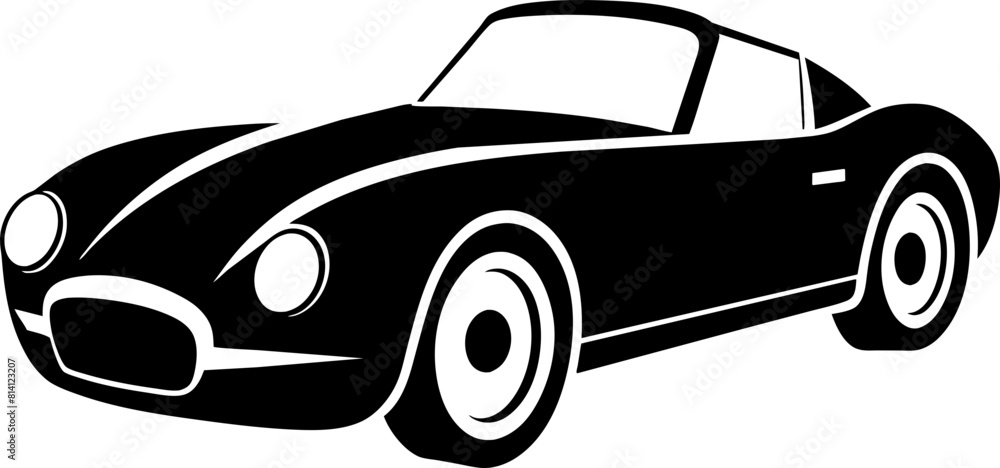 Roadster Classic Car Icon Blue Black Silhouette, Vintage Car, Old Looks ...